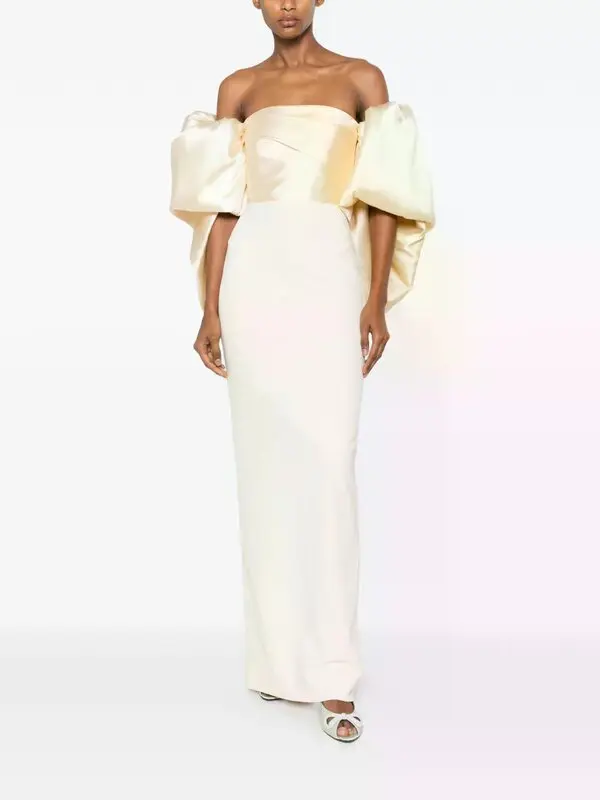 Solace London Off-shoulder Puff-sleeve Maxi Dress