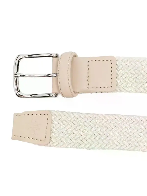 Jacob Cohen Braided Leather-trim Belt - Neutrals