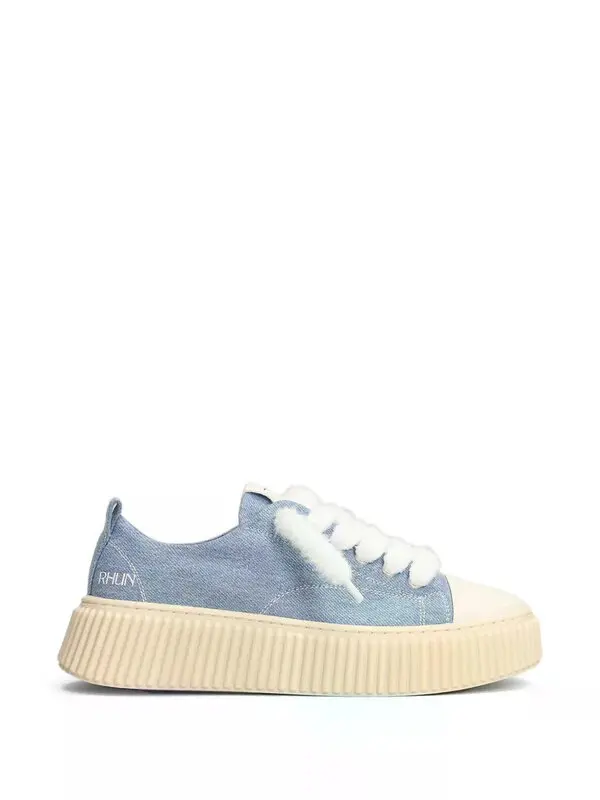 RHUN Denim Texture Platform Sneakers