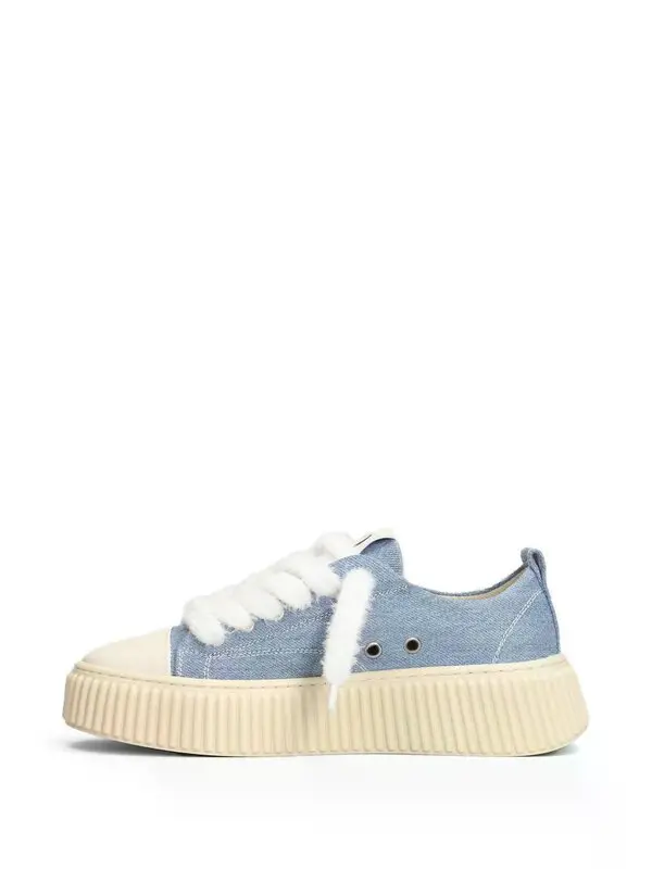 RHUN Denim Texture Platform Sneakers