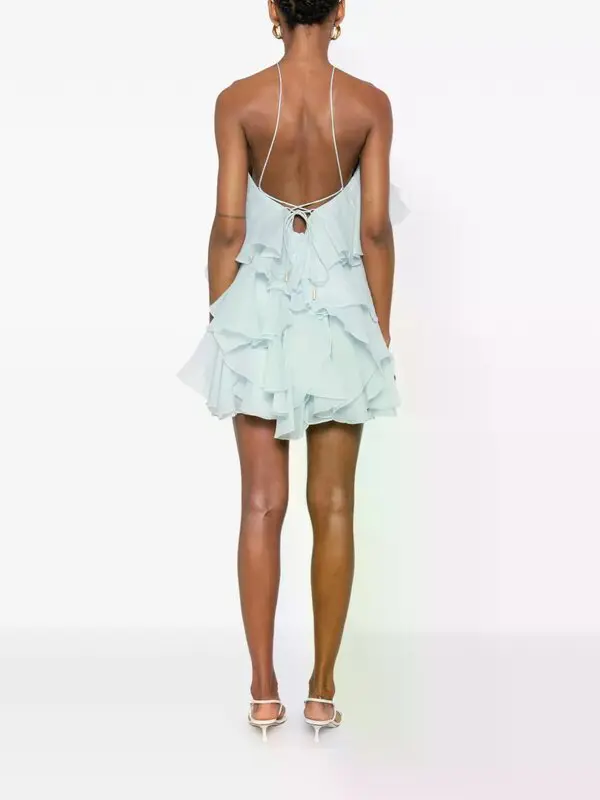 Aje Pandorea Ruffled Mini Dress - Blue
