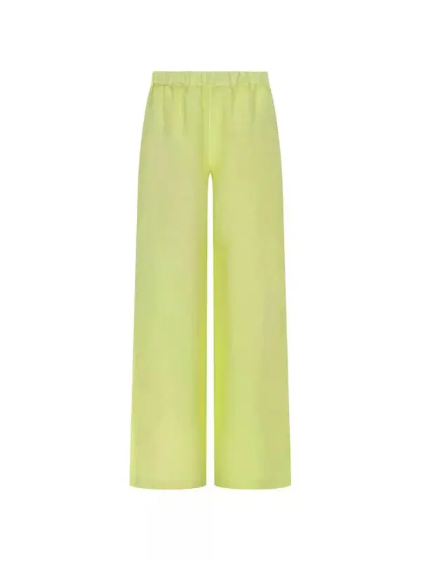 120% Lino Linen Palazzo Pants - Yellow