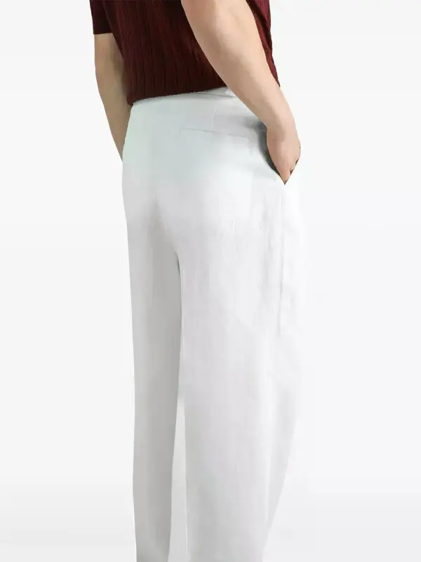 Dolce & Gabbana Linen And Silk Canvas Wide Leg Trousers
