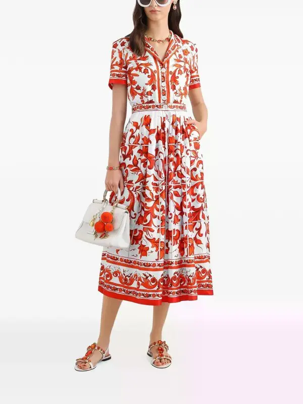 Dolce & Gabbana Majolica Print Shirt Dress