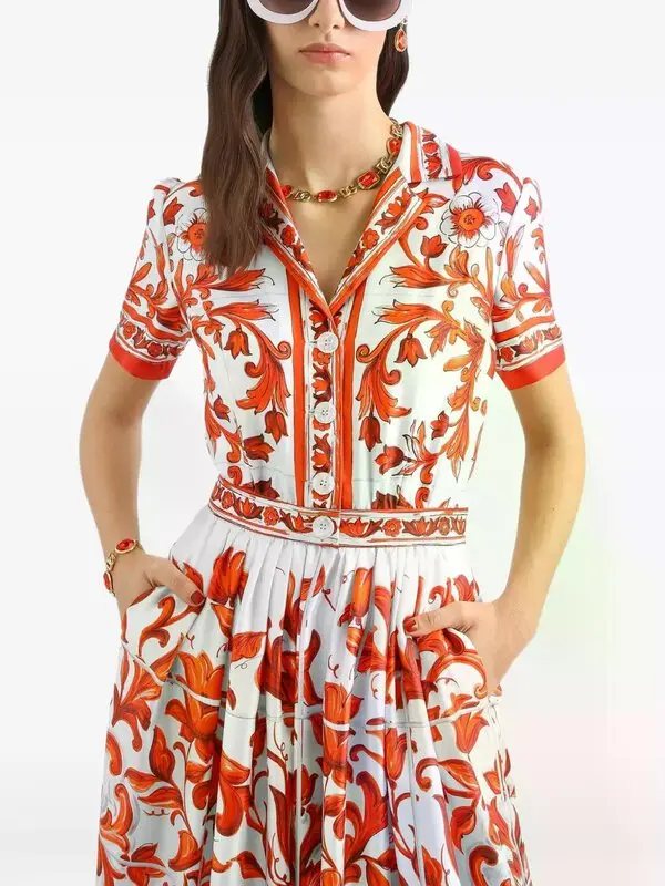 Dolce & Gabbana Majolica Print Shirt Dress