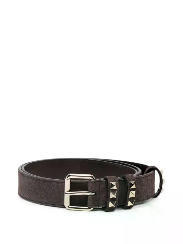 Valentino Garavani Rockstud Suede Belt - Brown