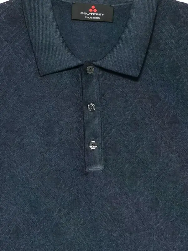Peuterey Diamond-knit Short-sleeve Polo Shirt