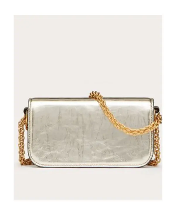 Valentino Garavani Locò Foldover Small Shoulder Bag - Nude