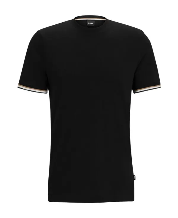Hugo Boss Stripe-trim Crewneck T-shirt