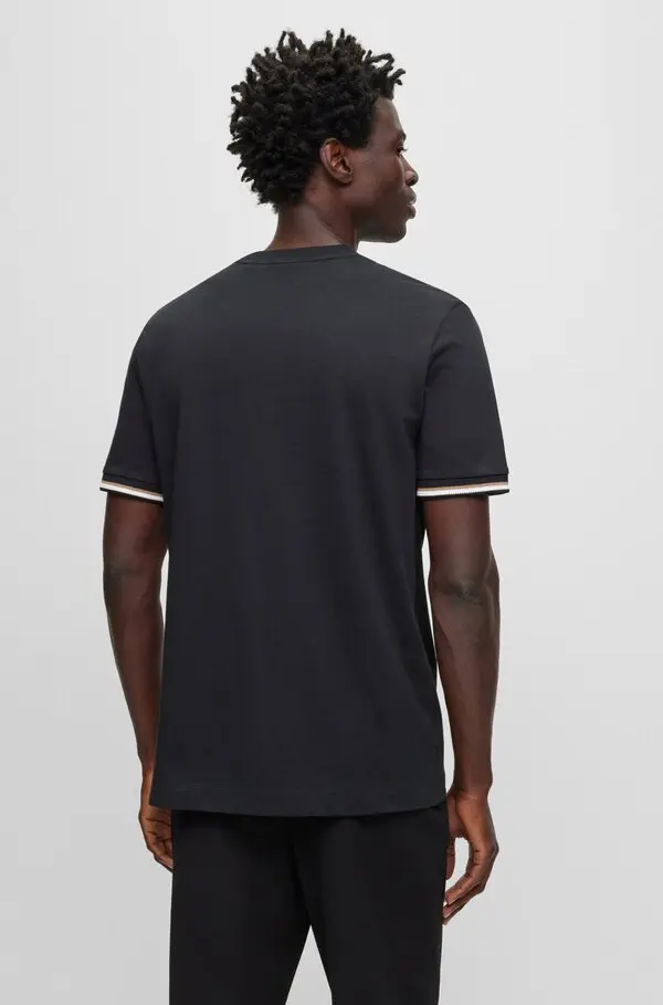 Hugo Boss Stripe-trim Crewneck T-shirt