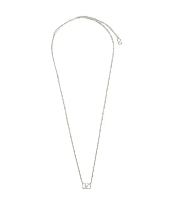Valentino Garavani Vlogo Signature Metal Necklace - White