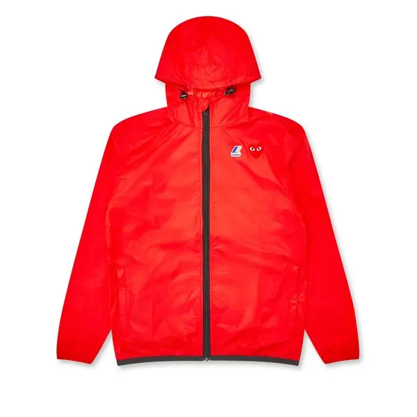 Play Comme Des Garcon Logo Detailed Hooded Jacket