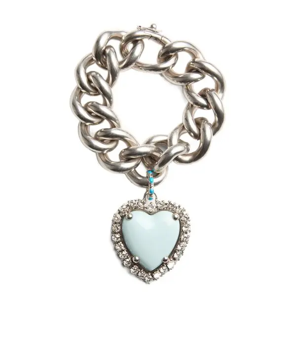 Valentino Garavani Coeur Hyperbole Bracelet In Metal, Resin And Swarovski Crystals - Multicolor