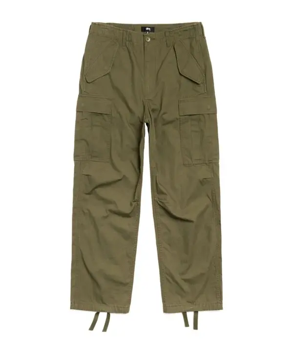 StÜssy Cargo Pants With Adjustable Waist And Knee Pleats