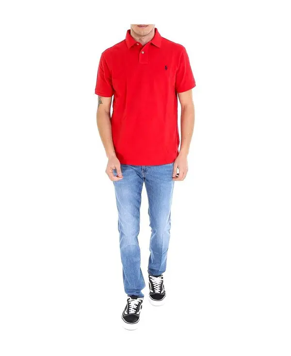 Polo Ralph Lauren Logo Embroidered Polo Shirt - Red