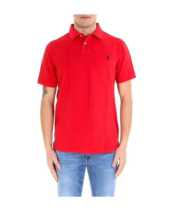 Polo Ralph Lauren Logo Embroidered Polo Shirt - Red