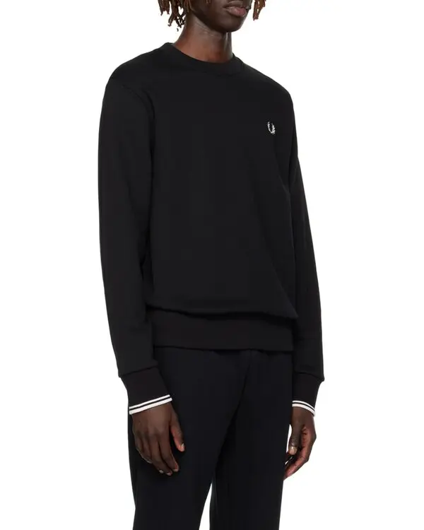 Fred Perry Crewneck Sweatshirt With Logo Embroidery - Black