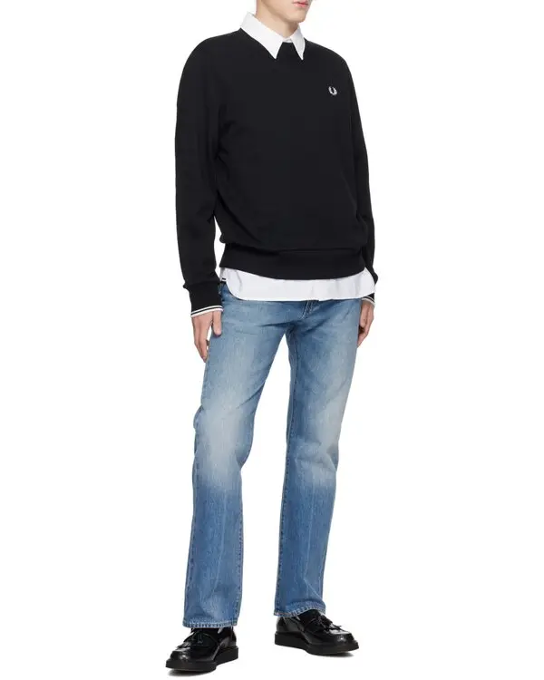 Fred Perry Crewneck Sweatshirt With Logo Embroidery - Black