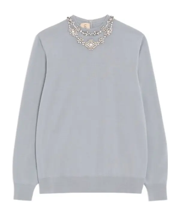 Valentino Garavani Embroidered Crew Neck Sweater