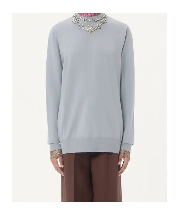Valentino Garavani Embroidered Crew Neck Sweater
