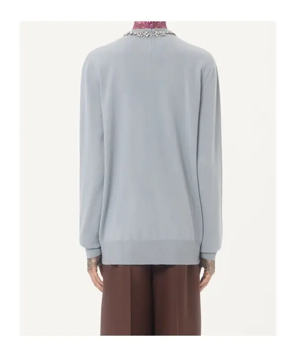 Valentino Garavani Embroidered Crew Neck Sweater