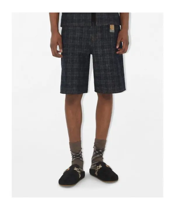 Burberry Checked Slip-on Clogs - Black