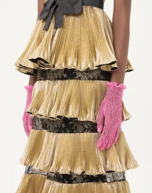 Valentino Garavani Vlogo Signature Lace Gloves - Pink