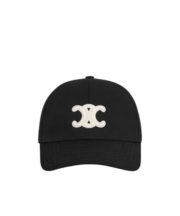 Celine Triomphe Baseball Cap In Cotton - Black