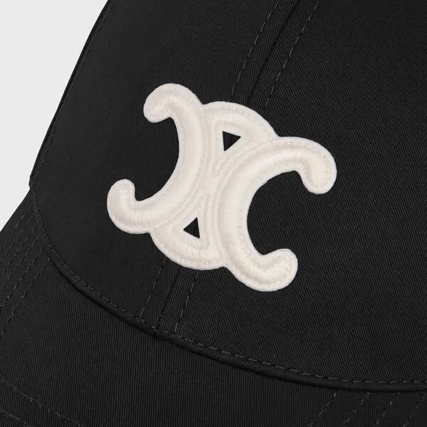 Celine Triomphe Baseball Cap In Cotton - Black