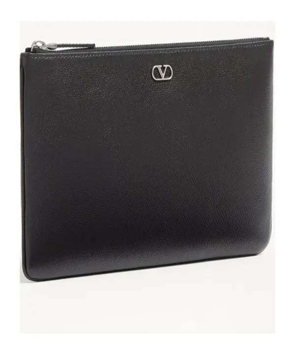 Valentino Garavani Vlogo Plaque Zip-up Clutch Bag