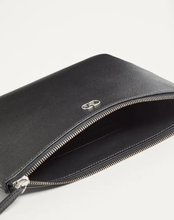Valentino Garavani Vlogo Plaque Zip-up Clutch Bag