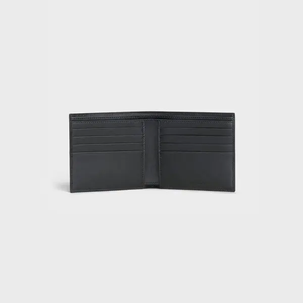 Celine Bi-fold Card Holder In Grained Calfskin