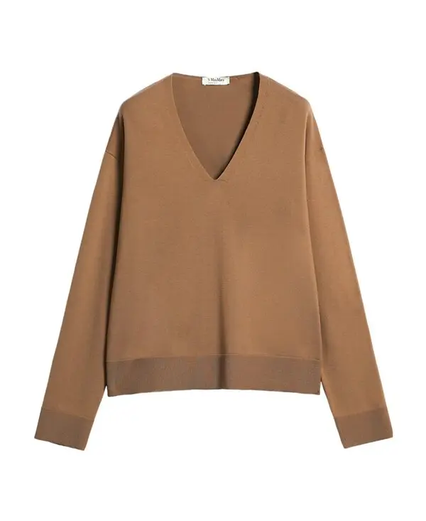 Max Mara V-neck Knitted Pullover - Gray
