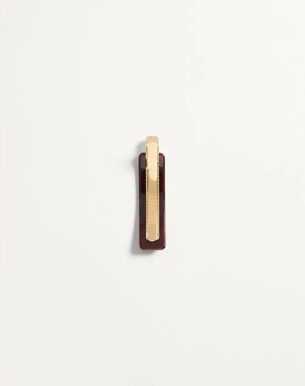 Valentino Garavani Vlogo Signature Hair Clip With Cherry Embellishments
