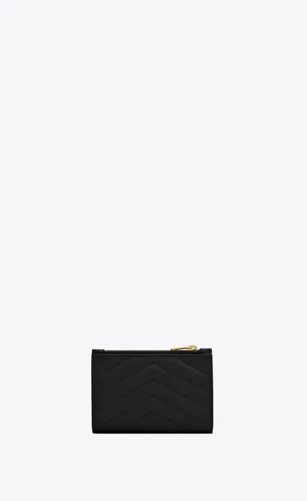 Saint Laurent Cassandre Matelassé Bifold Wallet - Black