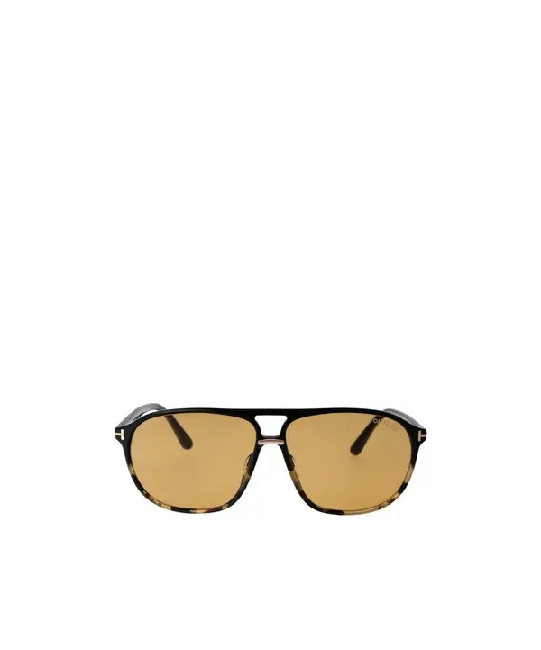 TOM FORD Aviator Frame Sunglasses - Bright Black