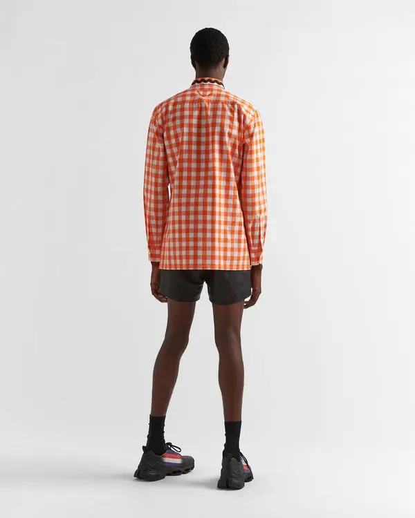 Prada Check-printed Buttoned Shirt - Pink