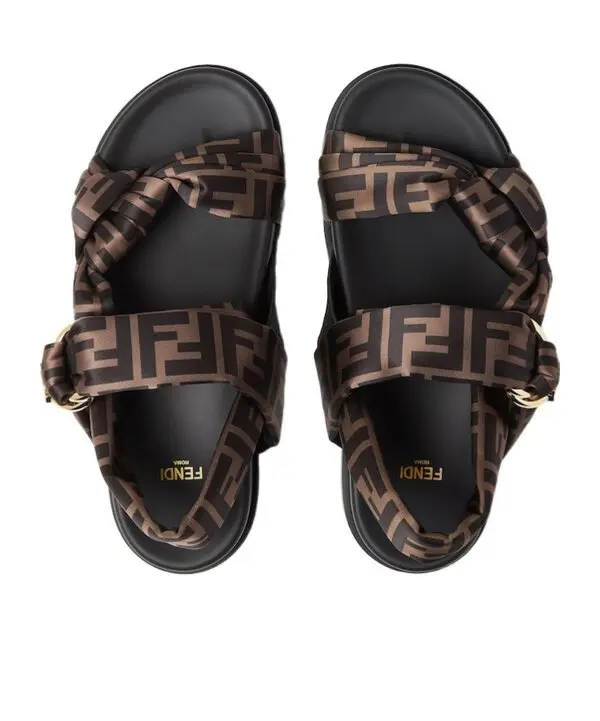 Fendi Ff Motif Satin Sandals