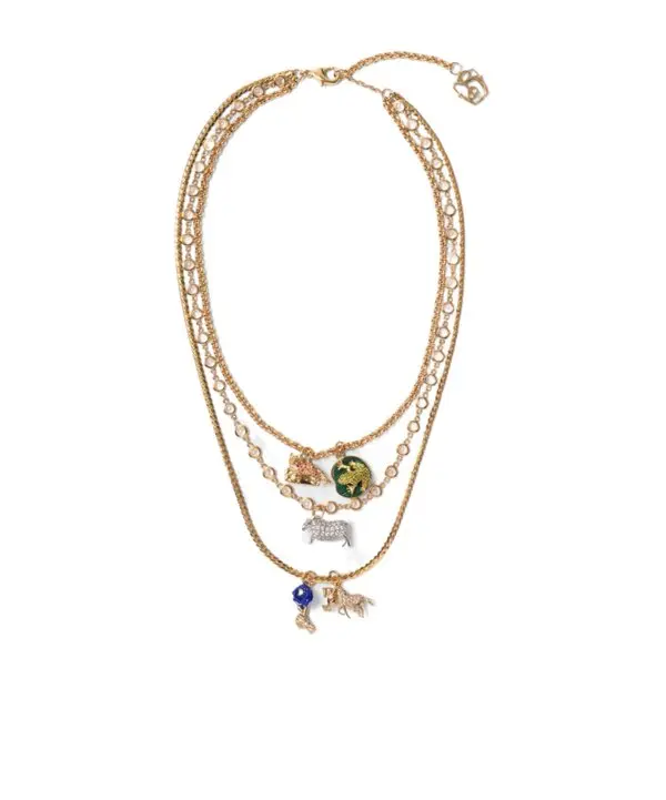 Burberry Layered Charm Necklace - Gold/multicolour