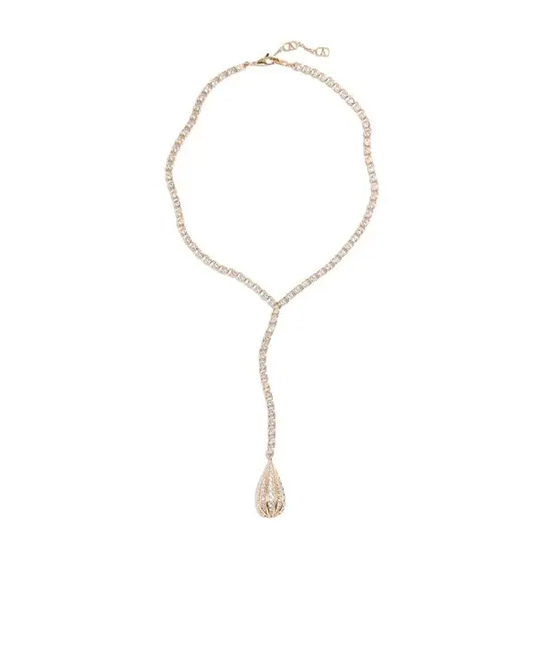 Valentino Garavani Poetiques Des Gouttes Necklace With Swarovski Crystals - Gold/crystal