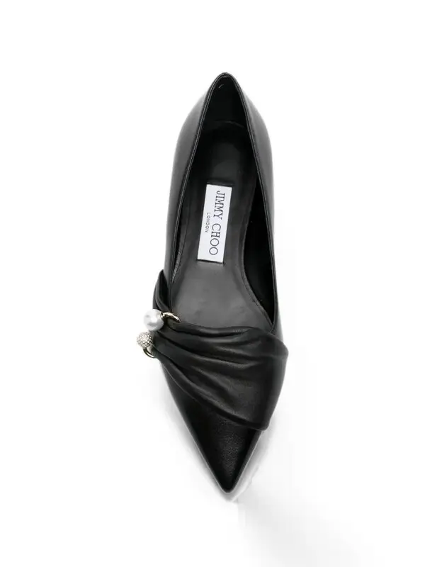 JIMMY CHOO Pearl-embellished Ballet Flats - Black