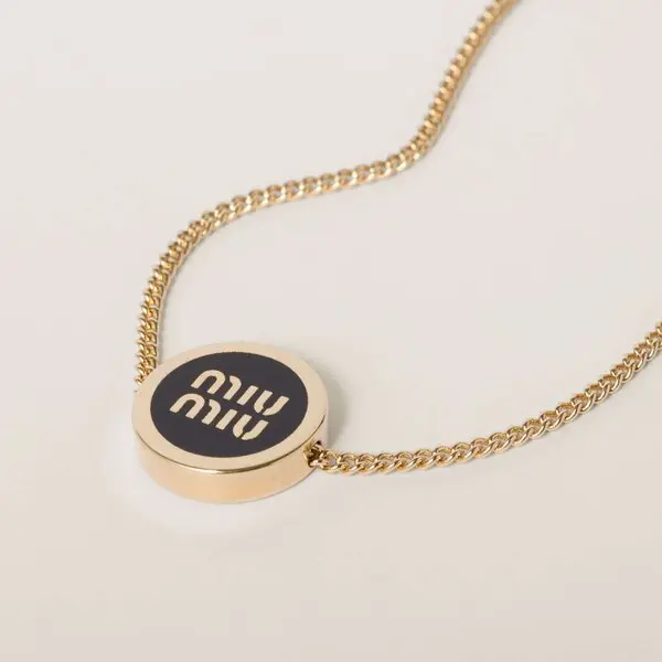 Miu Miu Enameled Metal Logo Bracelet