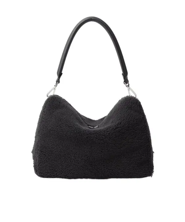 Fendi Lui Large Curly Sheepskin Bag - Dark Gray