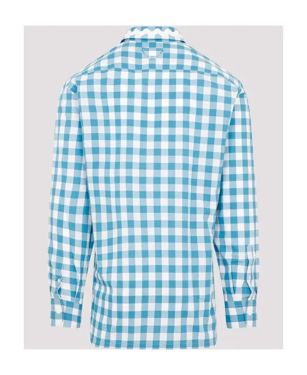 Prada Plaid Long-sleeved Shirt - Blue