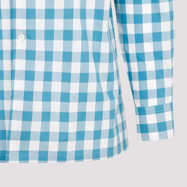 Prada Plaid Long-sleeved Shirt - Blue