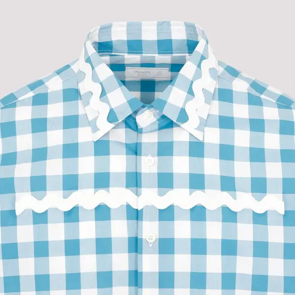 Prada Plaid Long-sleeved Shirt - Blue