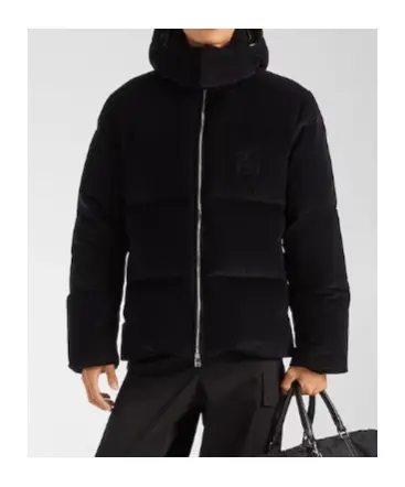Fendi Corduroy Down Jacket With Drawstring Hood