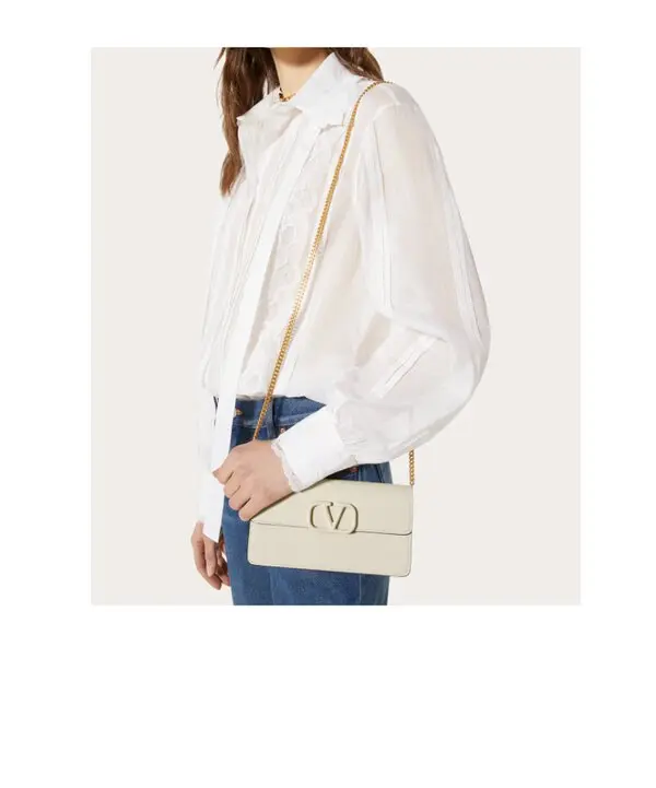 Valentino Garavani Vsling Foldover Top Clutch Bag