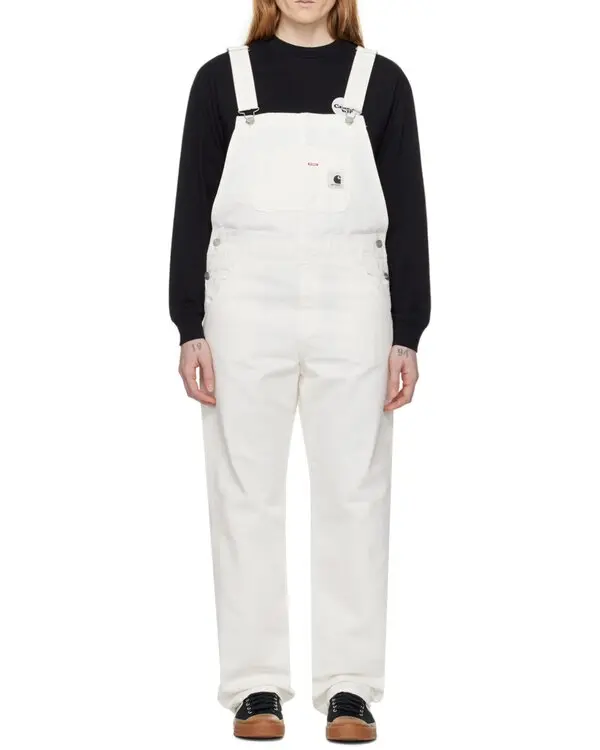 Carhartt Work In Progress Straight-leg Canvas Dungarees - White