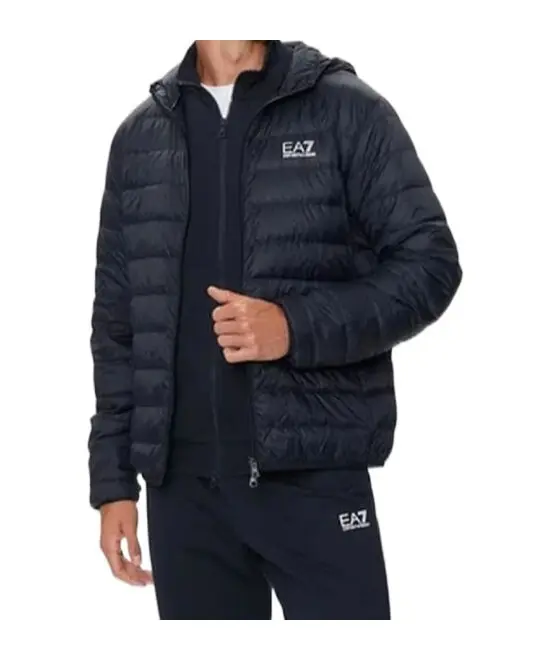 EA7 Quilted Down Jacket With Hood